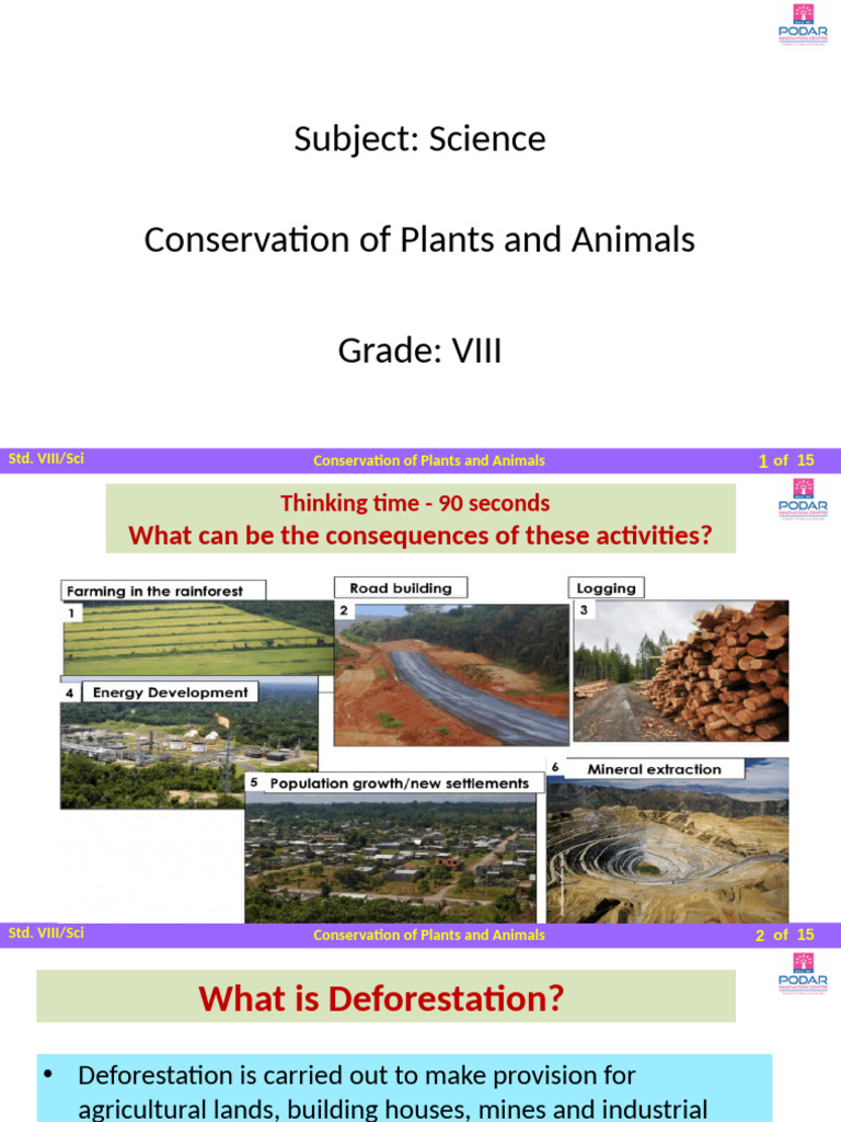 1 - CB - VIII - Sci - Conservation of Plants and Animals | PDF | Conservation Biology | Forests
