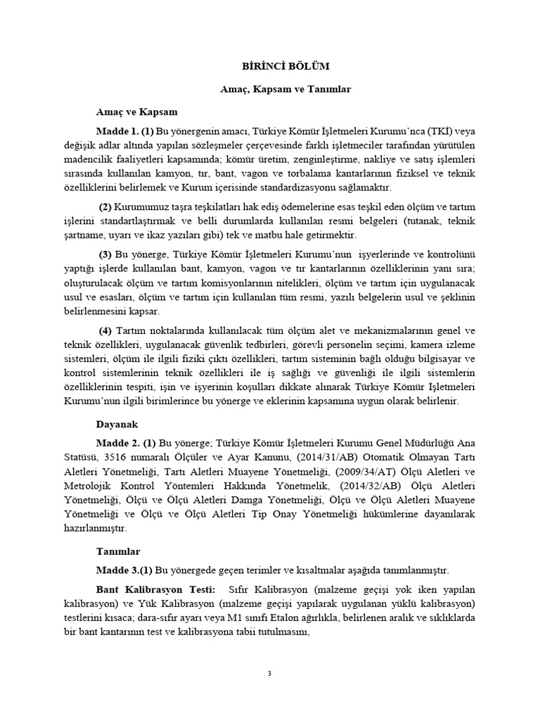Tartı Kurulum, Kontrol Ve Denetim Yönergesi | PDF