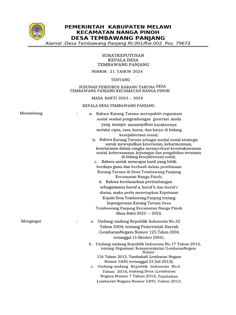 SK Karang Taruna TBW Panjang | PDF