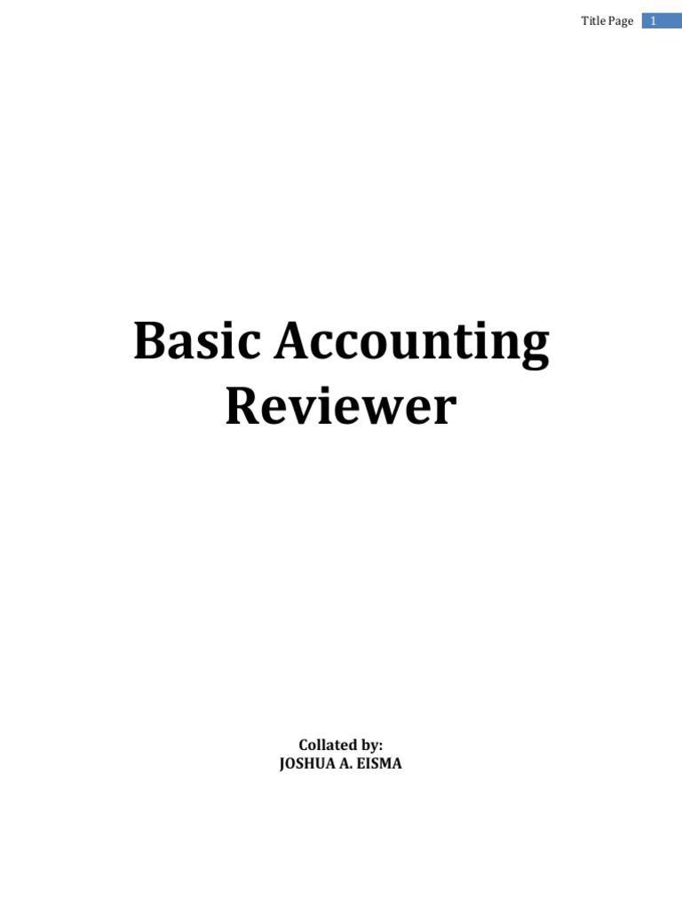 Basic Accounting Reviewer | PDF | Debits And Credits | Cost Of Goods Sold