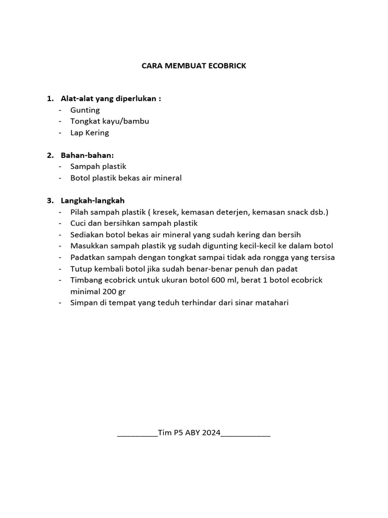 Cara Membuat Ecobrick Pdf 250x Pdf