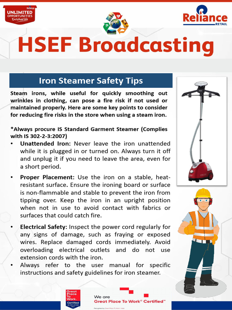 HSE Advisory - Garment Steamer | PDF | Fires | Iron