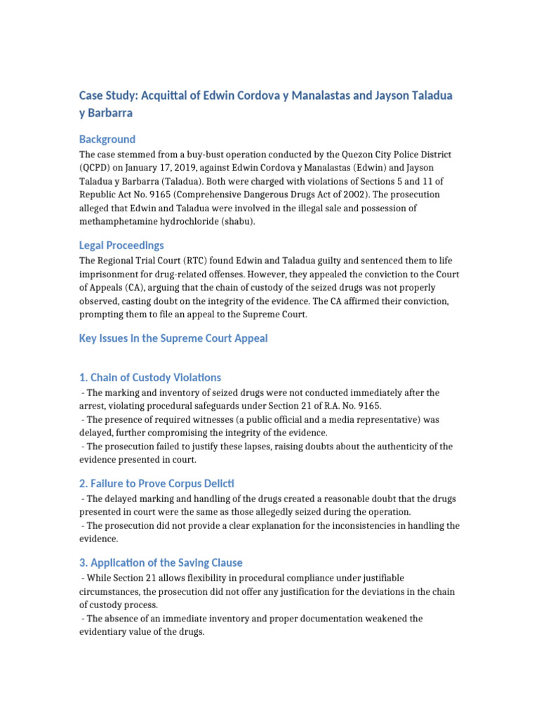 Drug_Case_Study | PDF | Arrest | Prosecutor