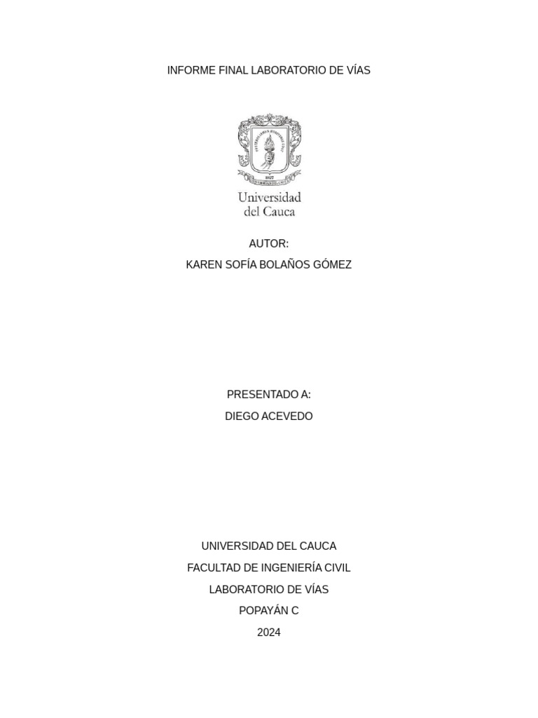 Informe Final Lab Vías | PDF | Curva | Longitud