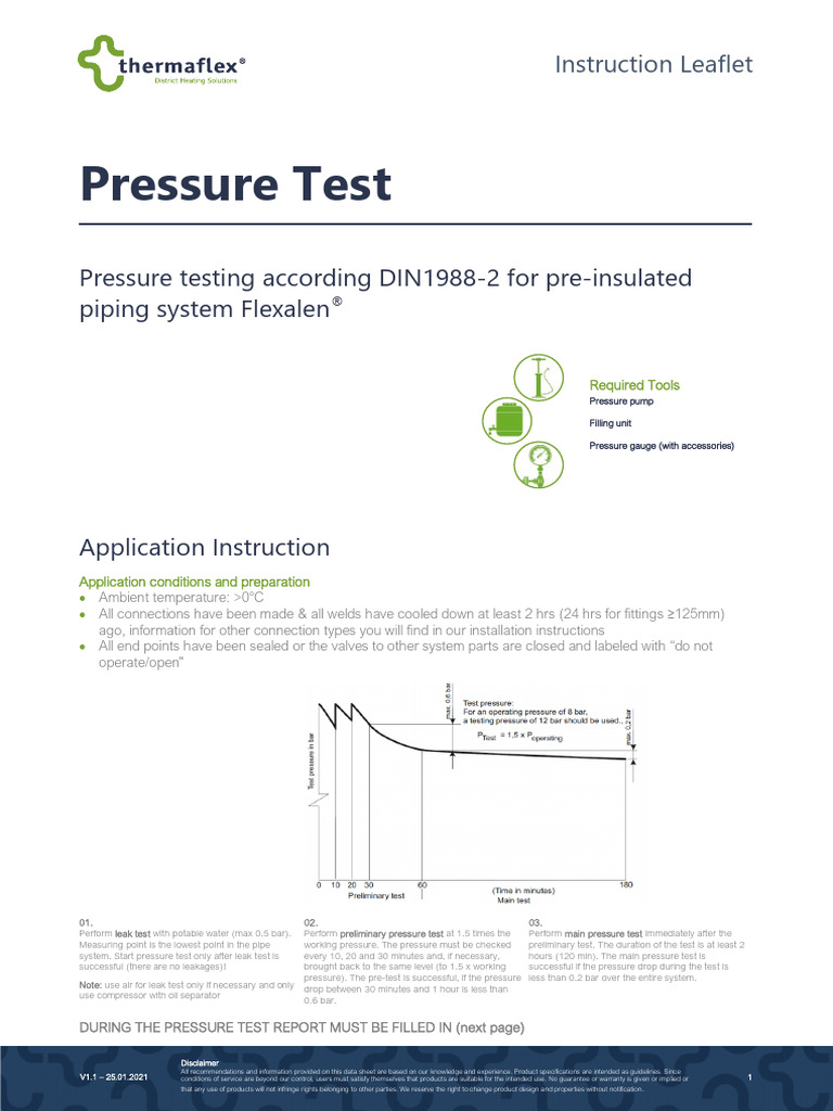 Instruction Pressure-Test v1.1EU 20210125 | PDF | Leak | Equipment