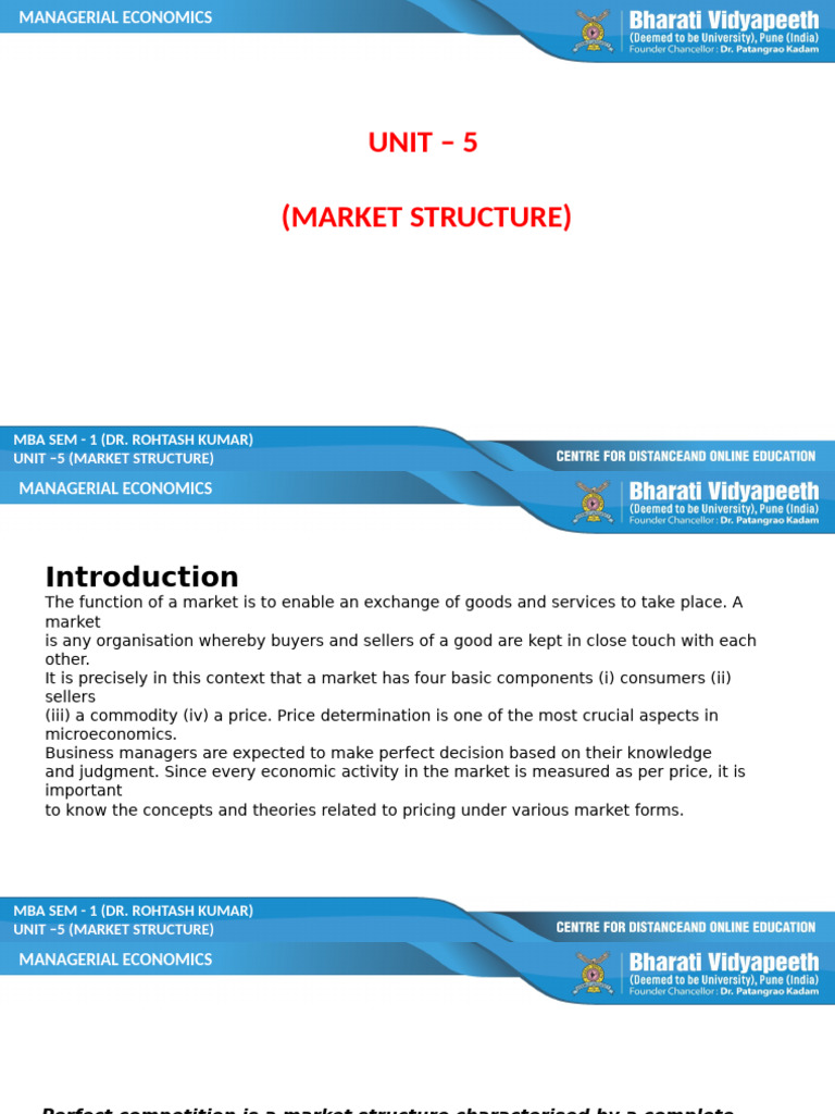 Unit-5 (Market Structure) | PDF | Oligopoly | Monopoly