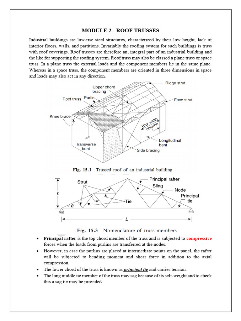 Module 2 - Roof Truss | PDF | Truss | Structural Load