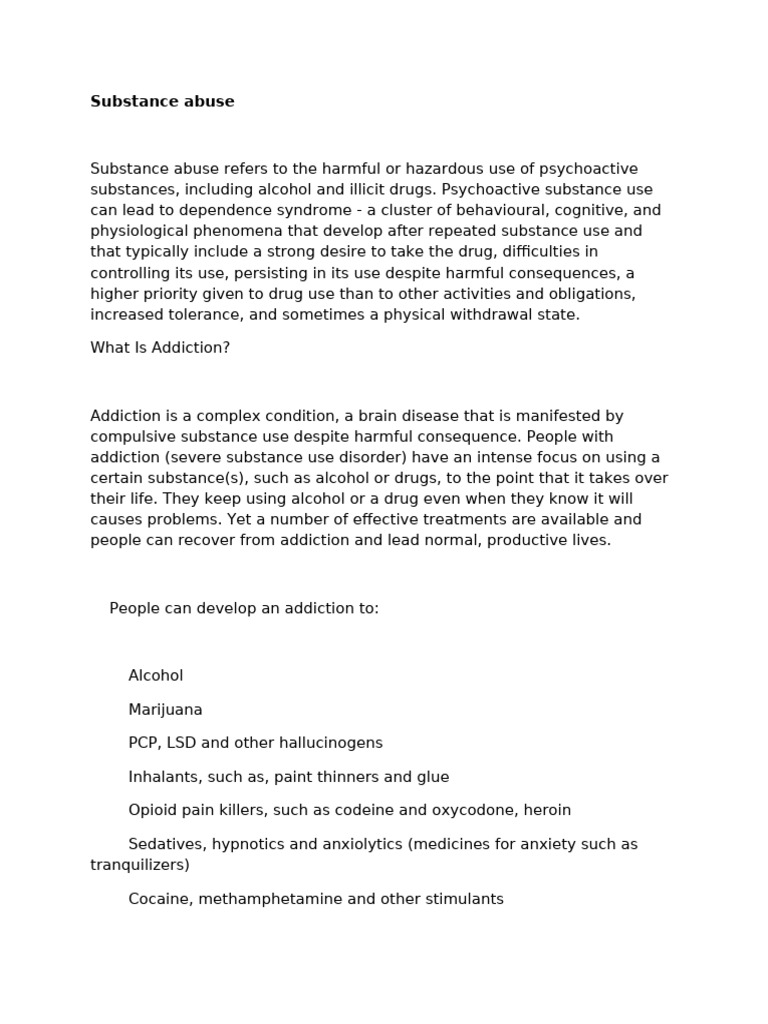 Lecture 1 and 2 Introduction Definitions | PDF | Substance Abuse ...