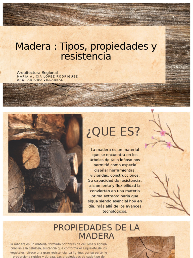 Madera Tipos, Propiedades y Resistencia | PDF | Madera