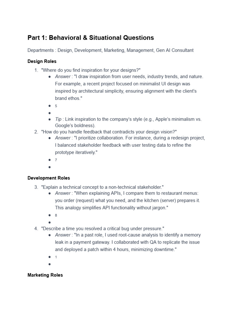 Document Series - Top MNC Interview Questions & Answers 1 | PDF ...