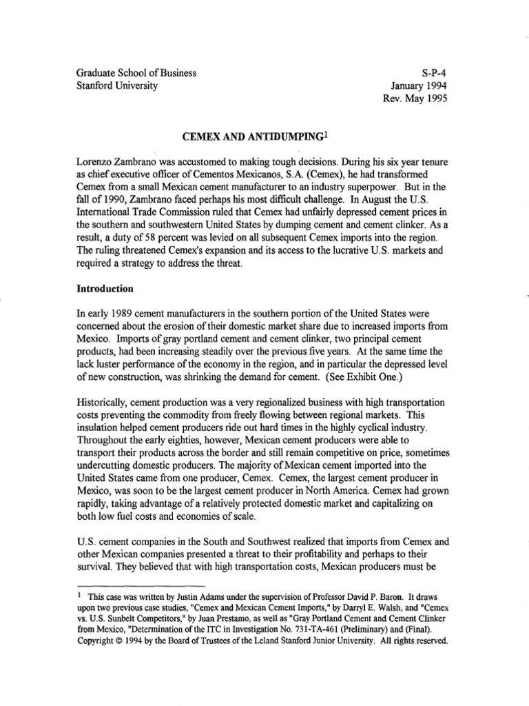 Cemex and Antidumping P004 PDF ENG | PDF | Dumping (Pricing Policy ...