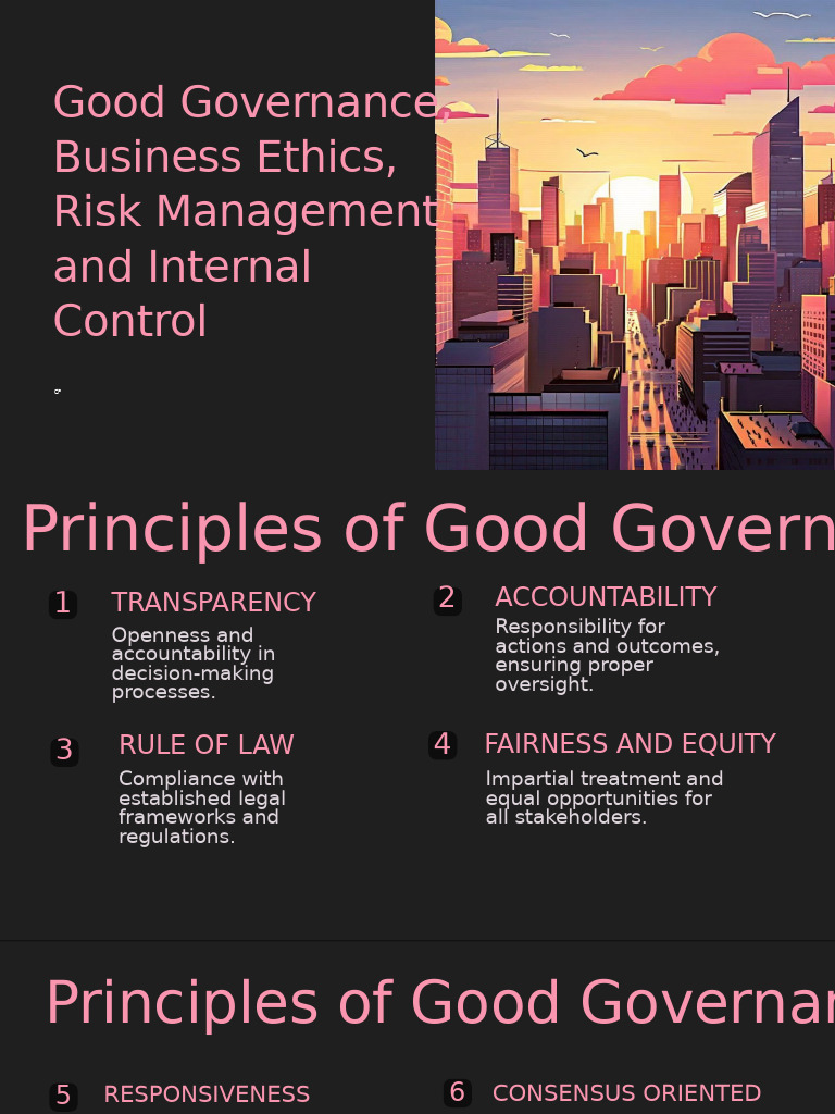 Principles of Good Governance and Ethics | PDF | Governance | Corporate ...