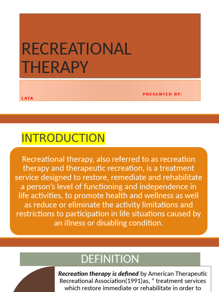 Understanding Recreational Therapy Benefits | PDF | Recreation | Major ...