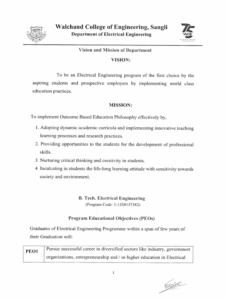 Electrical - POs and PEOs | PDF
