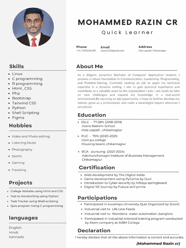 Razin Resume | PDF