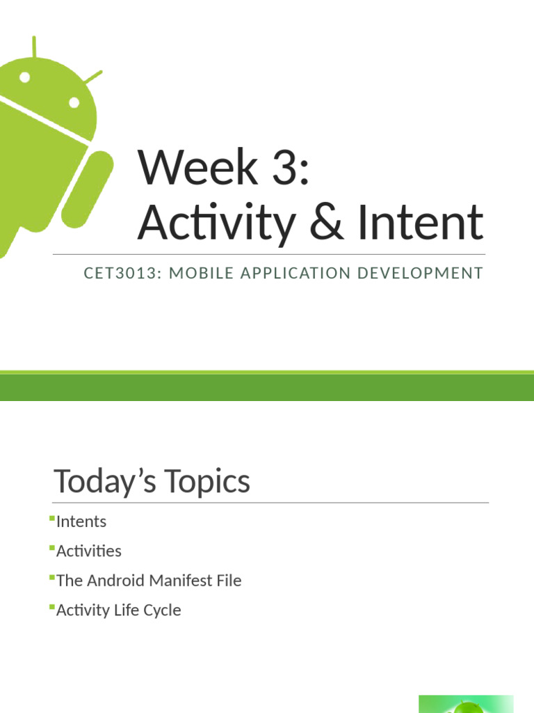 Week 3 Activities Intent | PDF | Android (Operating System) | Mobile App