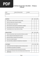 Weekly Kitchen Inspection Checklist | PDF | Kitchen | Home