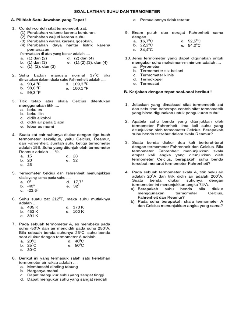SUHU DAN TERMOMETER | PDF