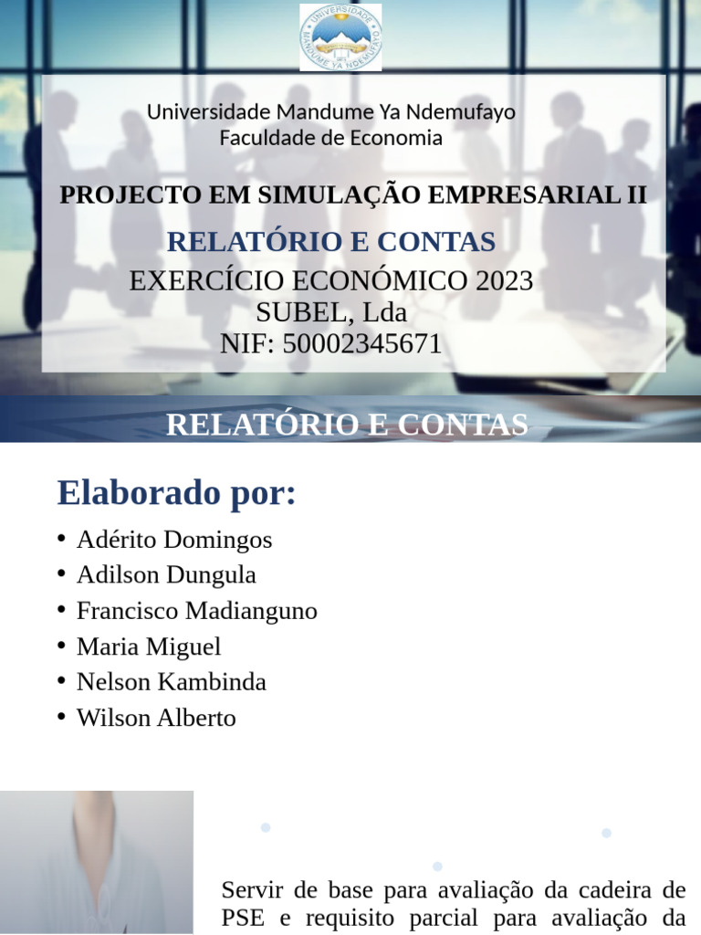 Relatório de Contas 2023 - Subel, Lda | PDF | Economia | Avaliação de risco