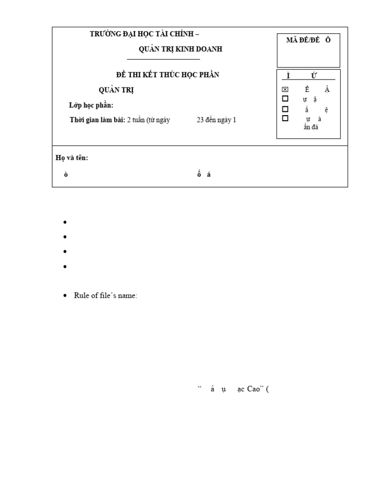 01 QTBH de Thi Ket Thuc Hoc Phan (HK3 - 2023) | PDF