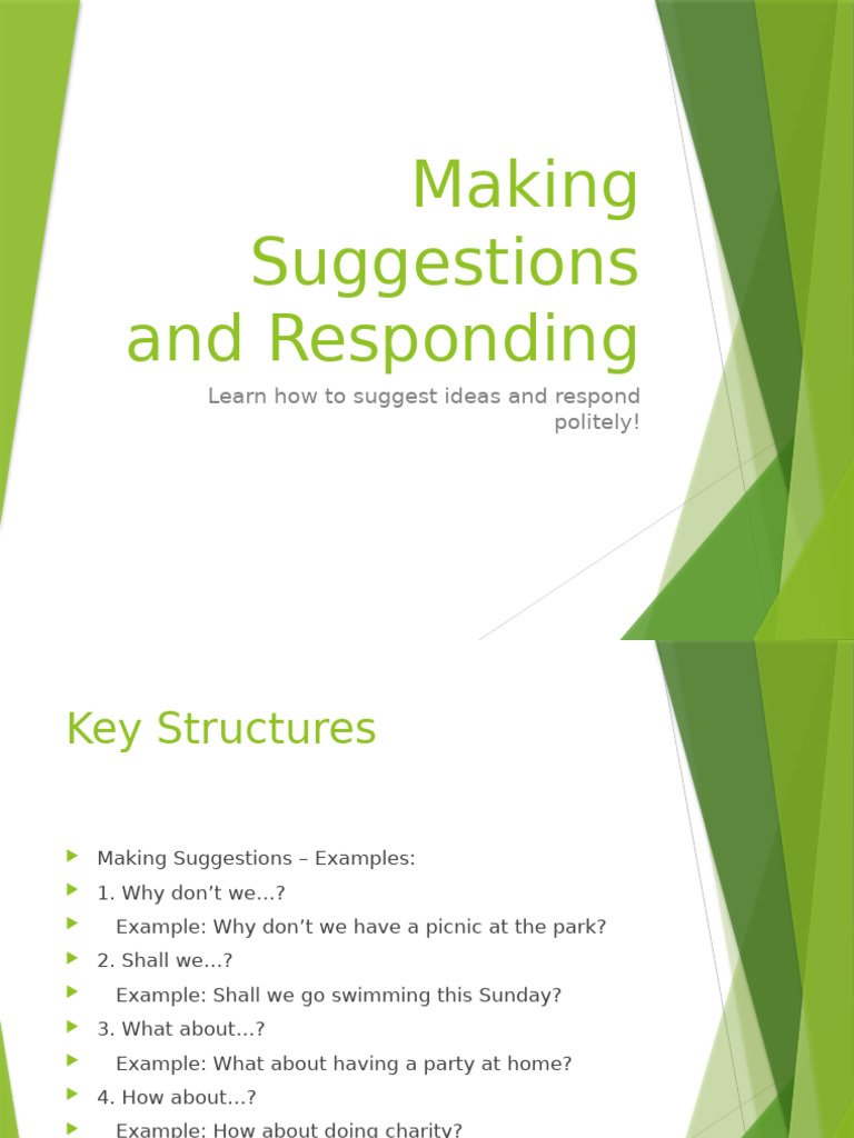 Making Suggestions and Responding | PDF