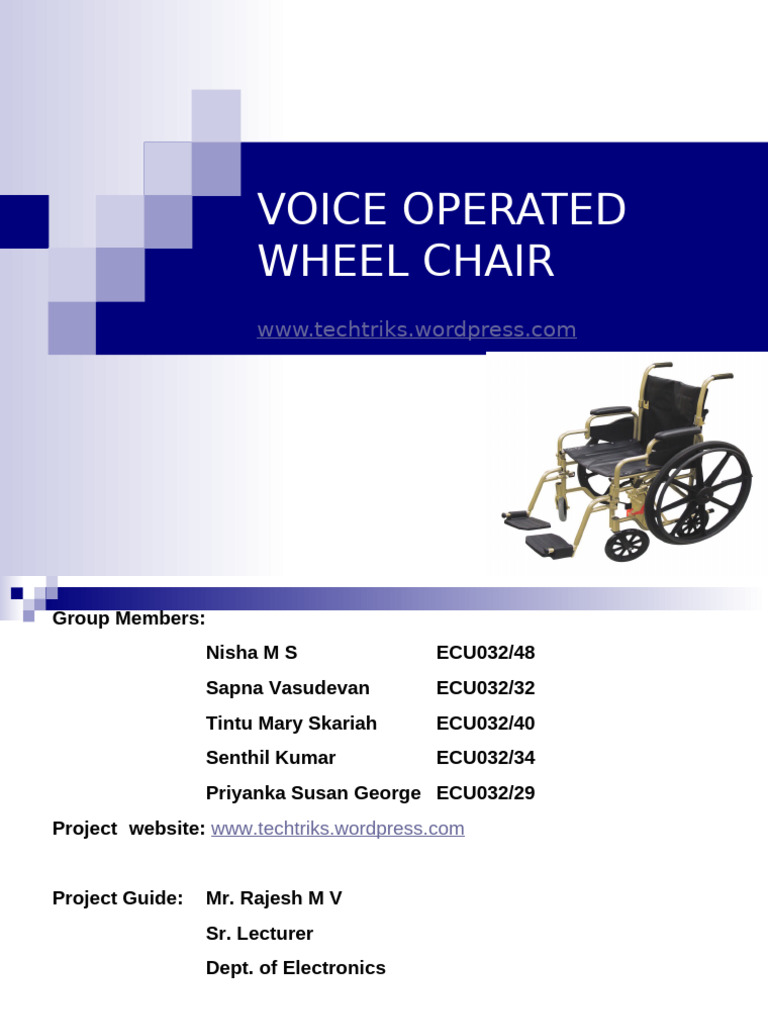 Voice-Controlled Wheelchair Design | PDF | Microcontroller | Flash Memory