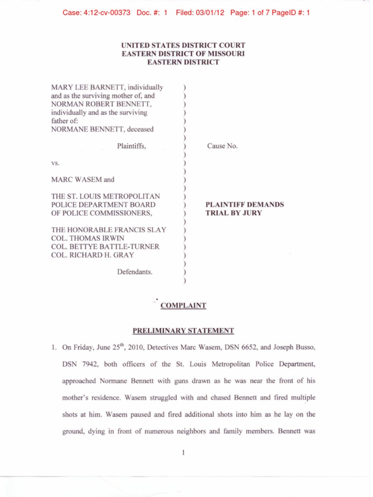 Marc Wasem Normane Bennett | PDF | Damages | Punitive Damages