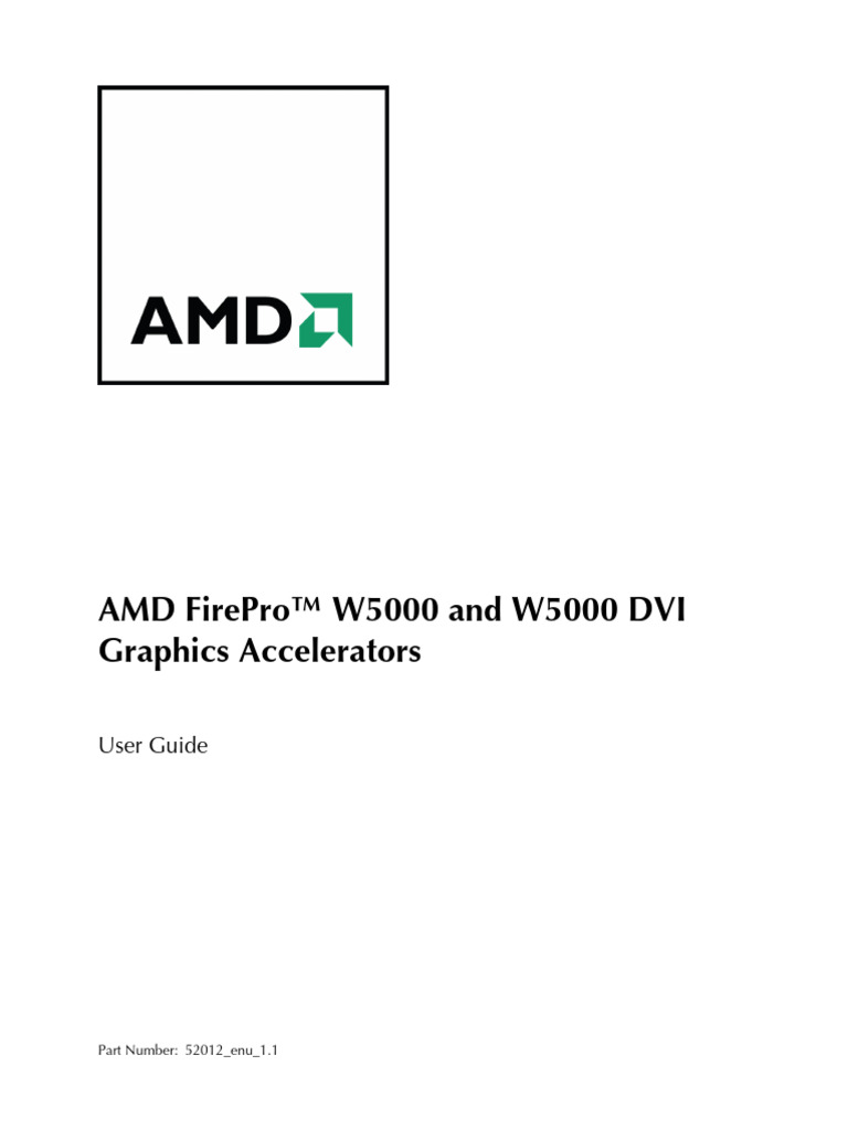 AMD Firepro W5000 Dvi WorkStation Tarjeta Grafica 2012 - 100 505838 B H 265617 User Manual | PDF ...