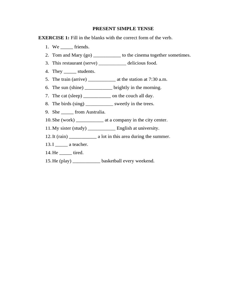 Present Simple & Present Continuous Worksheet | PDF
