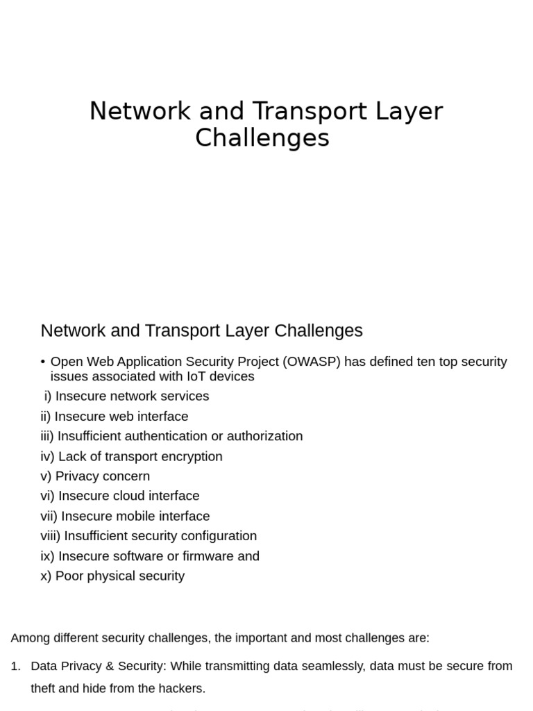 3.7 Network and Transport Layer Challenges | PDF