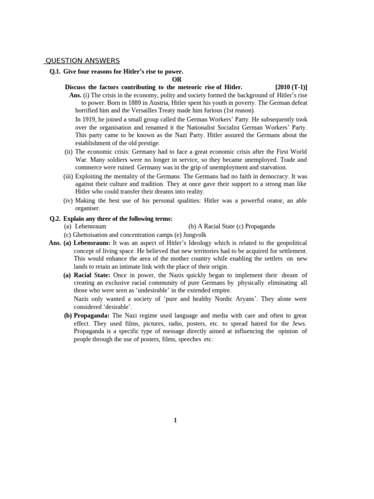 Nazism and The Rise of Hitler | PDF | Nazi Germany | Nazism