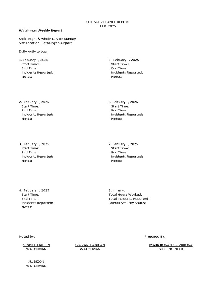 Watchman Surveilance Report Form Phase-4 | PDF