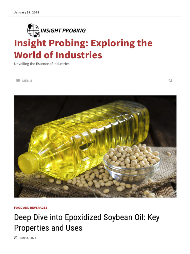 Epoxidized Soybean Oil: Properties & Uses | PDF | Polyurethane | Epoxy