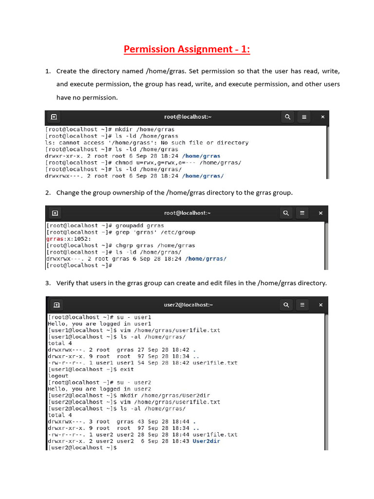 Mohit-Permissions - assignment | PDF | Computer File | Superuser