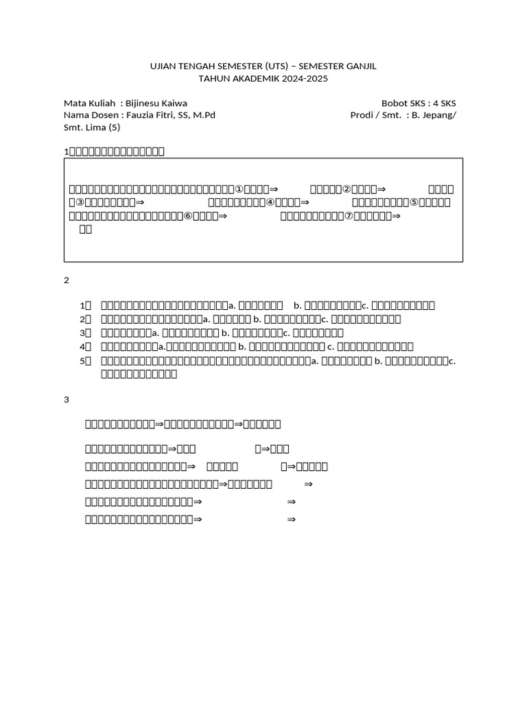 UTS BIJINESU KAIWA | PDF