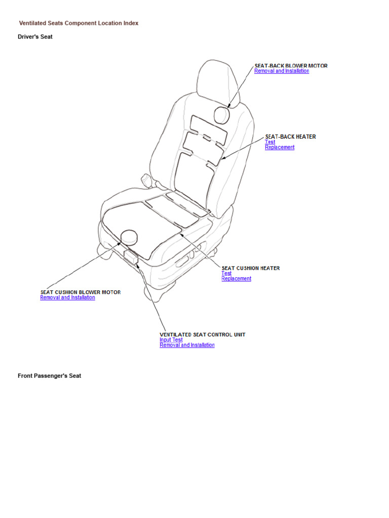 Ventilated Seats Component Location Index 2667 | PDF