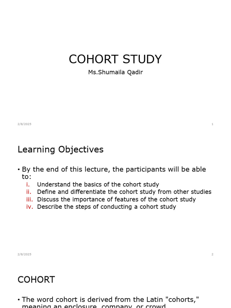 Cohort Study Design For Zoom | PDF | Cohort Study | Public Health