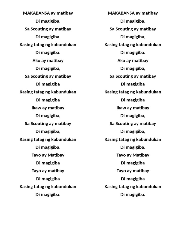 MAKABANSA Ay Matibay | PDF