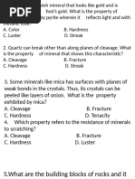 Mohs Hardness Scale Worksheet | PDF | Minerals | Natural Materials