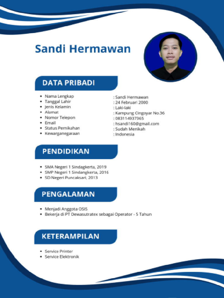 CV Sandi Hermawan | PDF