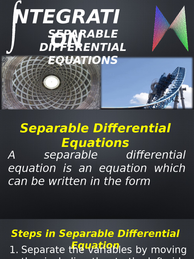 Lesson 17 Separable Differential Equations Pdf Equations