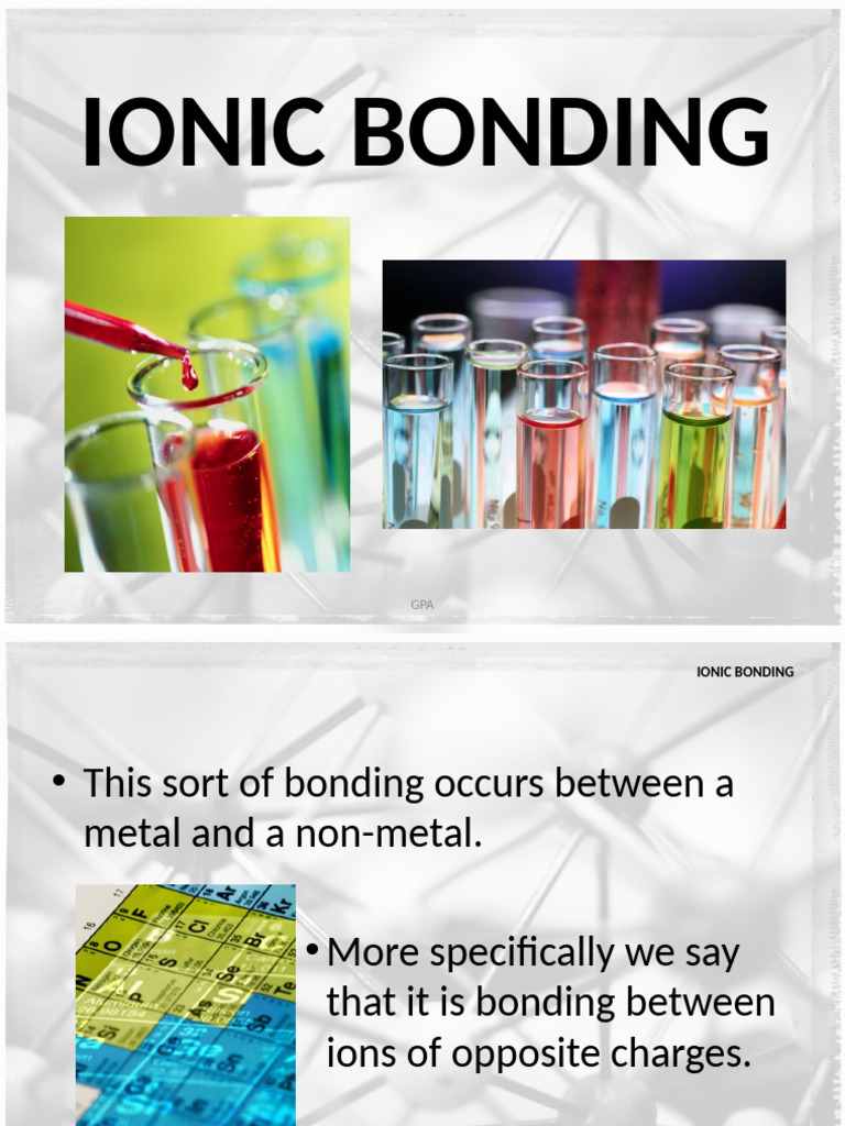l7 Ionic Bonding - 2025 - Gpa | PDF | Ionic Bonding | Ion