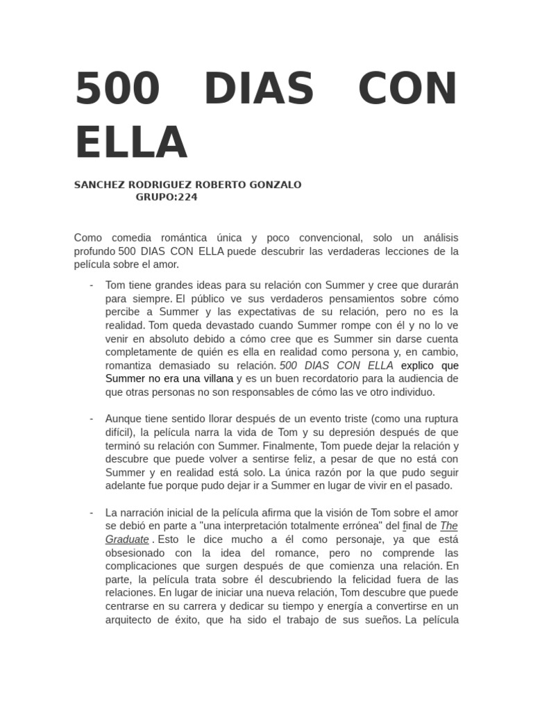 500 Dias Con Ella 2 | PDF