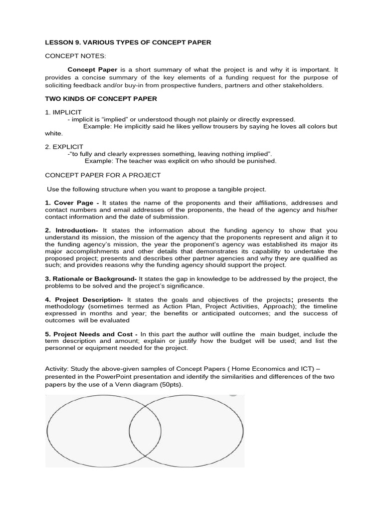 Various Types of Concept Paper | PDF | Cognition