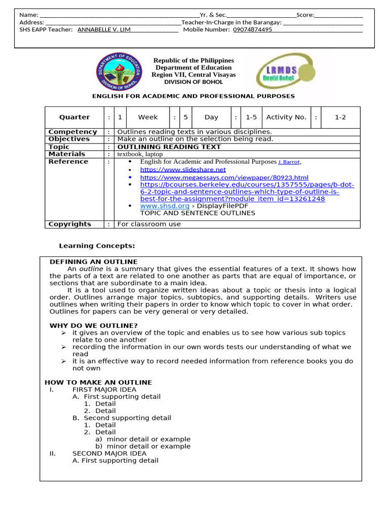 SHS_EAPP_Q1_LAS_WK5_DAY1-4 | PDF | Bullying | Air Pollution