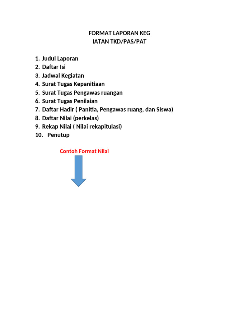 Format Laporan Kegiatan Asesmen Di Satuan Pendidikan | PDF