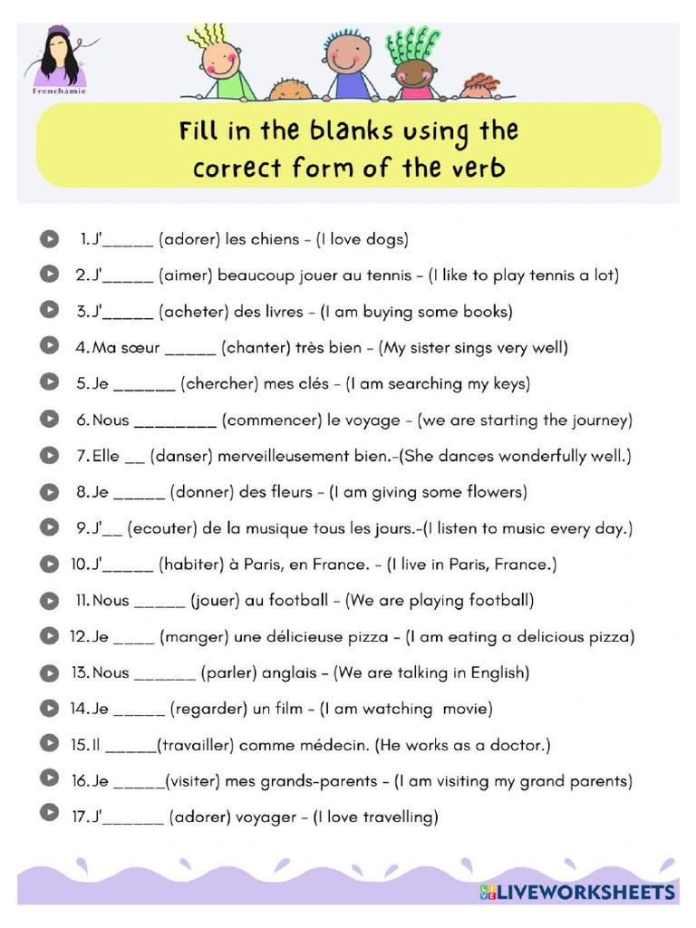 Er Verbs Exercise | PDF