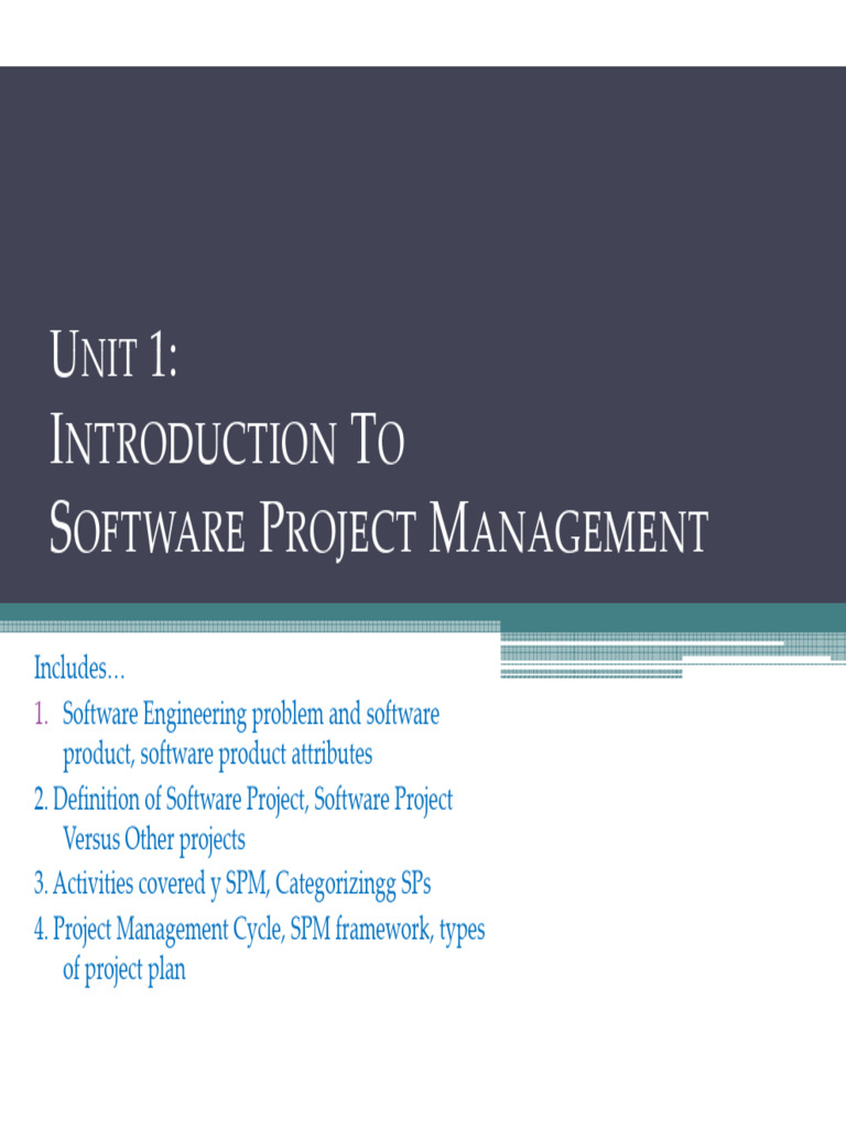 Unit 1 - Software Project Management Concept II | PDF | Feasibility Study | Verification And ...