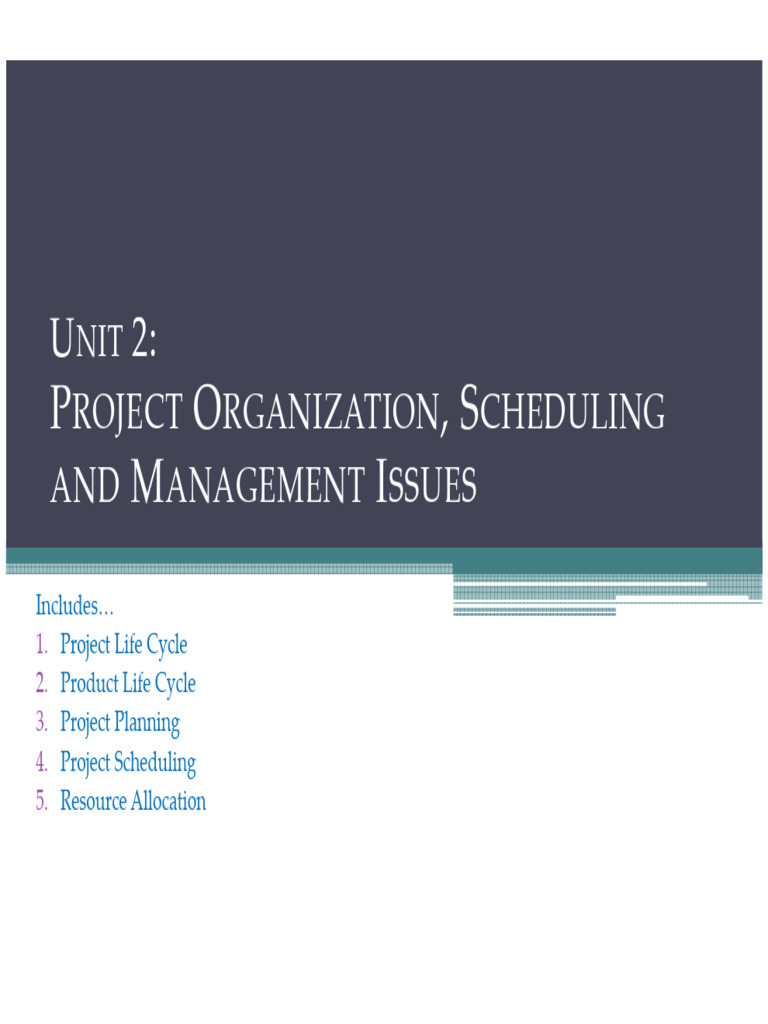 Unit 2 - Software Project Scheduling II | PDF | Project Management | Product Lifecycle