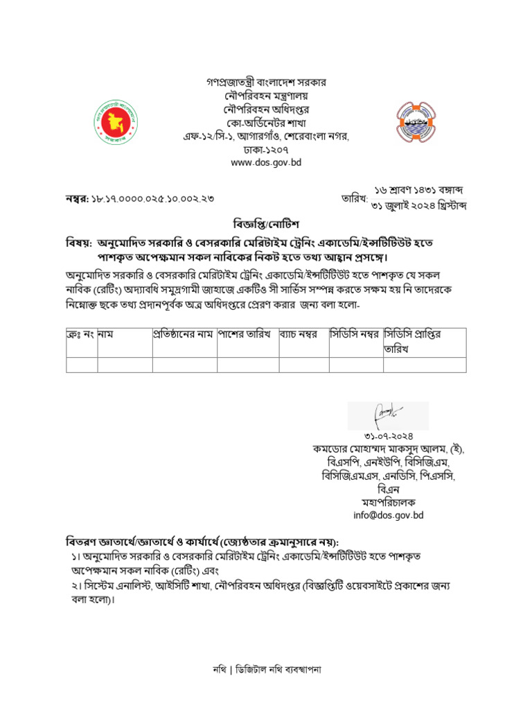 DG letter to collect cdc | PDF